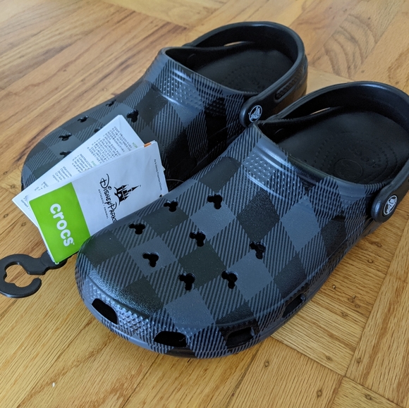 CROCS | Shoes | Disney Parks Plaid Mickey Crocs Black | Poshmark